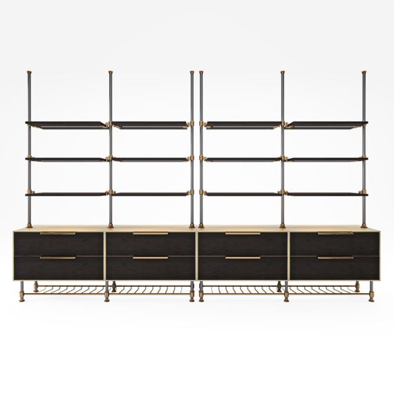 Multiple Bay Bar Shelving with Metal Counter Top